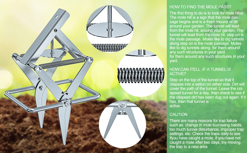 Amazon.com : 2 Pack Mole Traps That Kill Best, Vole Traps Outdoor Use Scissor Mole Traps for ...