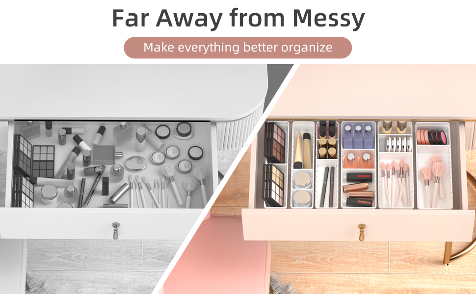 Amazon.com: Pluspace 6 PCS Desk Drawer Organizer, Bathroom Drawer ...