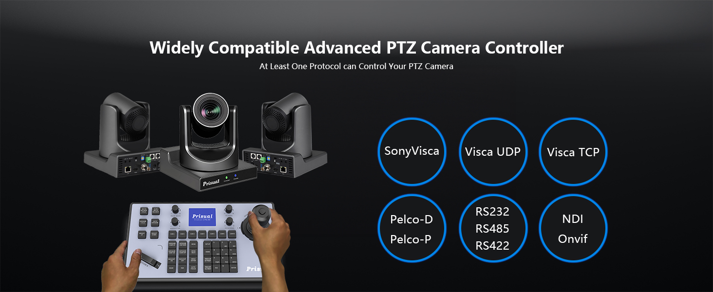 Amazon.com : Prisual PTZ Camera Controller PoE 4D Joystick LCD Screen Setup, Elevate Your Church ...