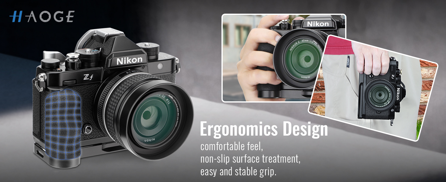 Amazon.com : Haoge Zf Handle Grip for Nikon ZF Camera Foregrip L-Shape Grip, with Ergonomic ...