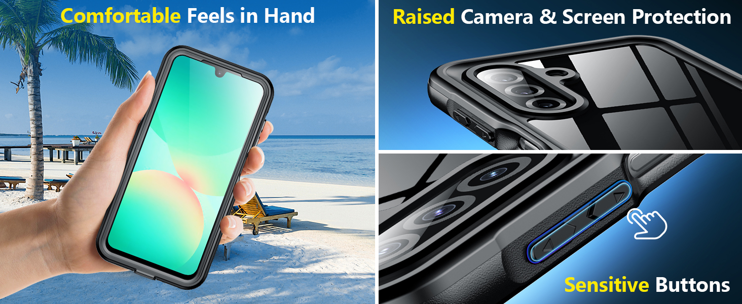 Amazon.com: SPIDERCASE Funda impermeable para Samsung Galaxy A26 5G, lente y protector de ...