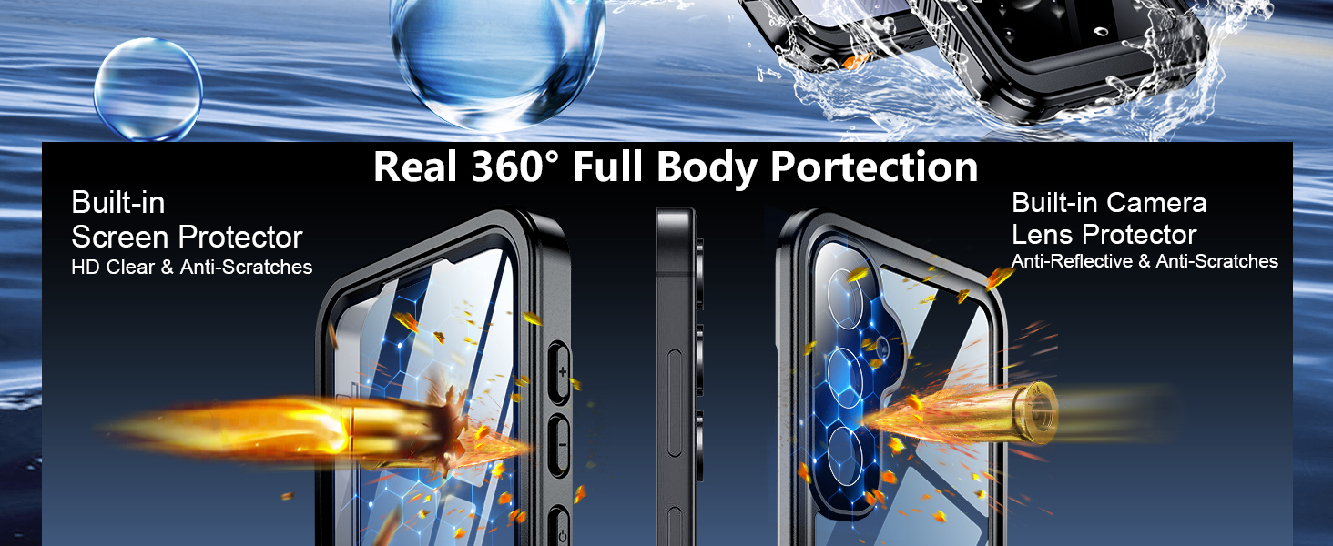 Amazon.com: Temdan Designed for Samsung Galaxy S24 Case,Waterproof Built-in Lens & Screen ...