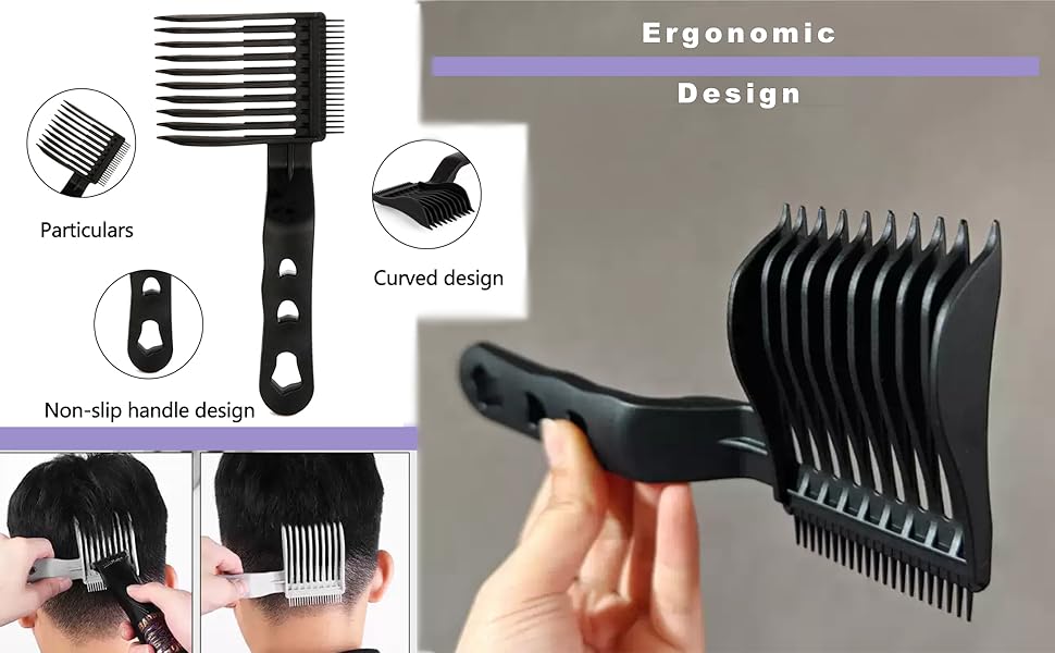 Amazon.com : GCFTIFF 3Pcs Barber Fade Comb Set, Anti-Static, Heat Resistant, Adjustable Curved ...