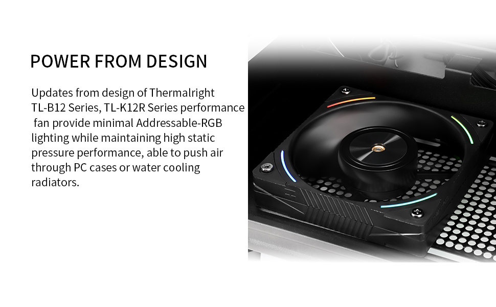 Thermalright TL-K12R Ventilador de CPU de 120 mm, refrigeración de carcasa de computadora ...
