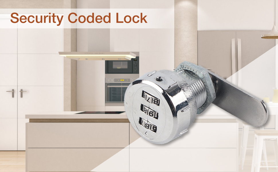 Yosoo Kabinett-Codeschloss, Edelstahl Silber Passwortschloss 3-stellige Code-Kombination ...