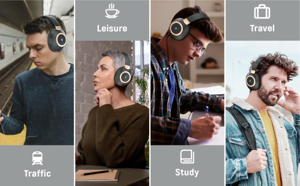 Amazon.com: EAORUL 100H Playtime Wireless Headphones Over Ear ...