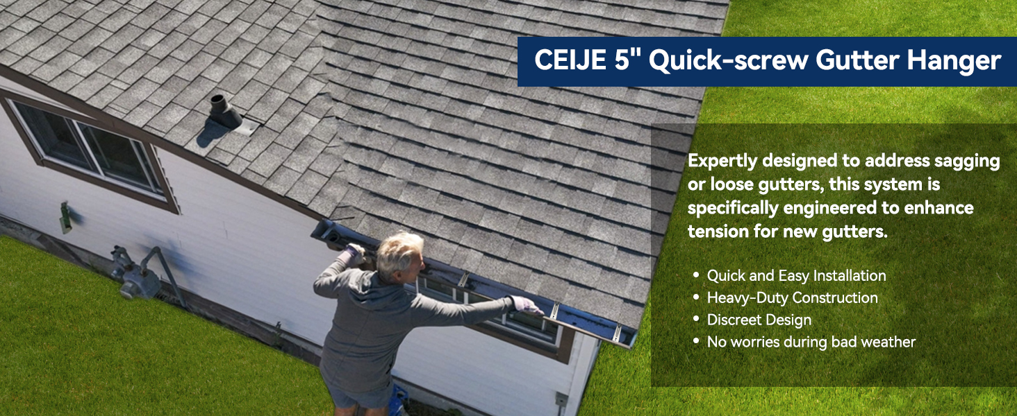 Gutter Hangers 5 inch - 20 Pack Gutter Brackets with Pre-Assembled ...