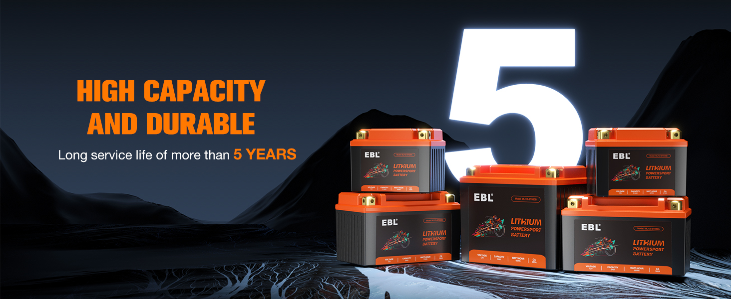 Amazon.com: EBL Lithium YTZ10S-BS, 180CCA Lithium LiFePO4 Motorcycle Battery, 12V 6Ah ATV, UTV ...