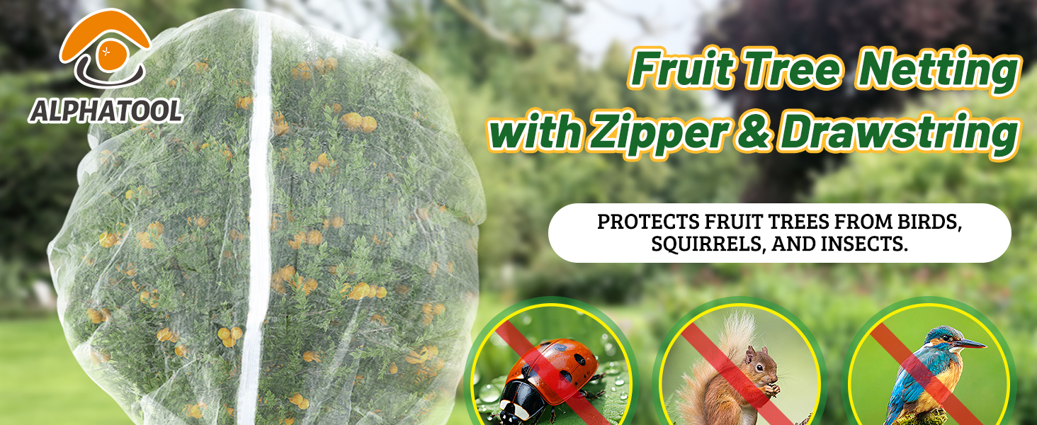 Amazon.com : Easy Installation Fruit Tree Netting with Zipper & Drawstring - 6.2x6.2ft Ultra ...