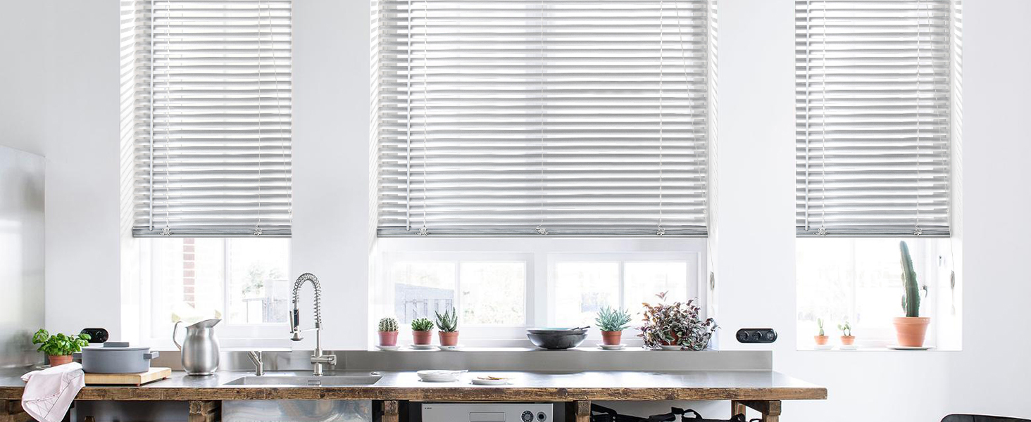 Amazon.com: LazBlinds Custom Size No Tools-No Drill 1" Aluminum Mini ...