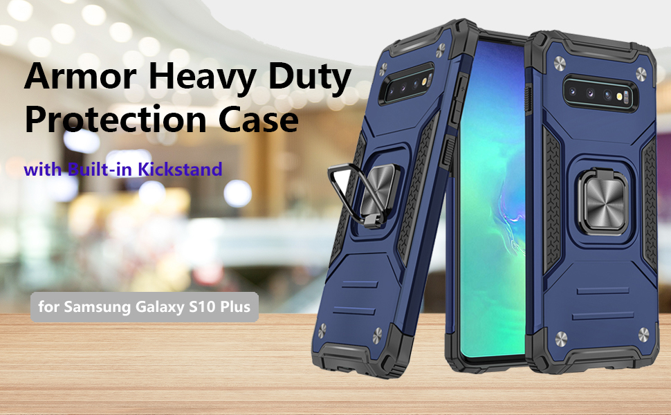 Amazon.com: Galaxy S10 Plus Case with Built-in Kickstand & Holster - Military Grade, Armor ...