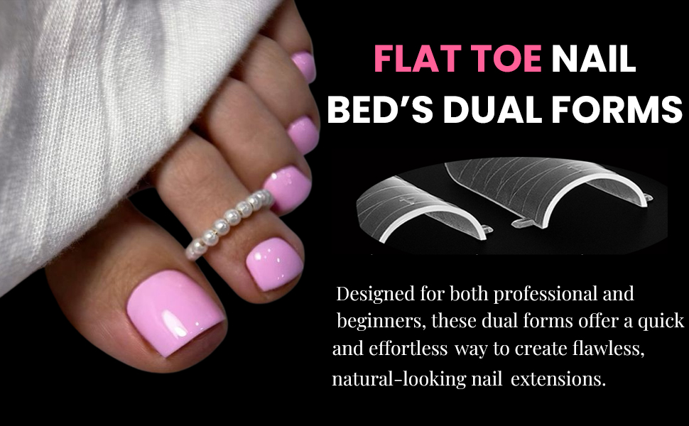 Amazon.com: Straight Flat Toe Dual Forms for Polygel,GlimightyX Square Toenail Molds Reusable ...