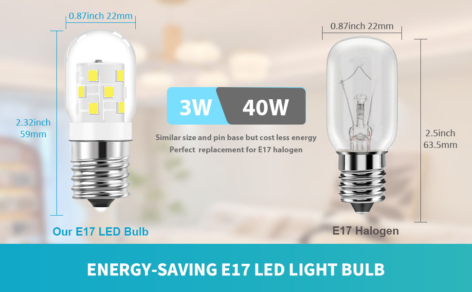 Amazon.com: Microwave Light Bulbs Under Hood Stove Top 3W E17 LED Replace 8206232A 40 Watt ...