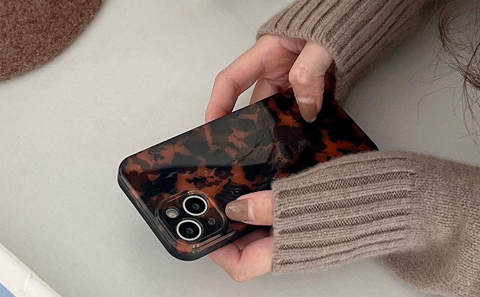 Amazon.com: Tortoise Shell Retro Phone Case Compatible with iPhone 12 Pro Max Chic Amber Brown ...