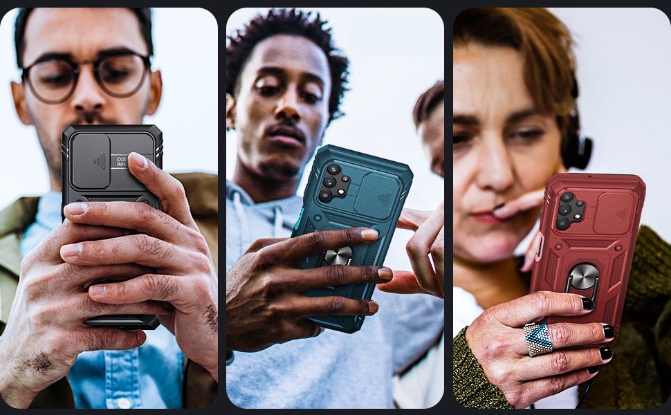 LeYi for Samsung Galaxy A52 5G/A52S Case with Slide Camera Cover and 2 Tempered Glass Screen ...