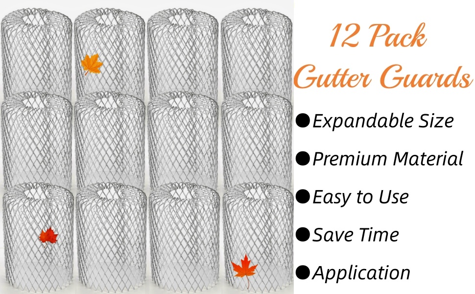 Noamus 12 Pack Downsport Gutter Guards, 3.5 Inch Adjustable Aluminium ...