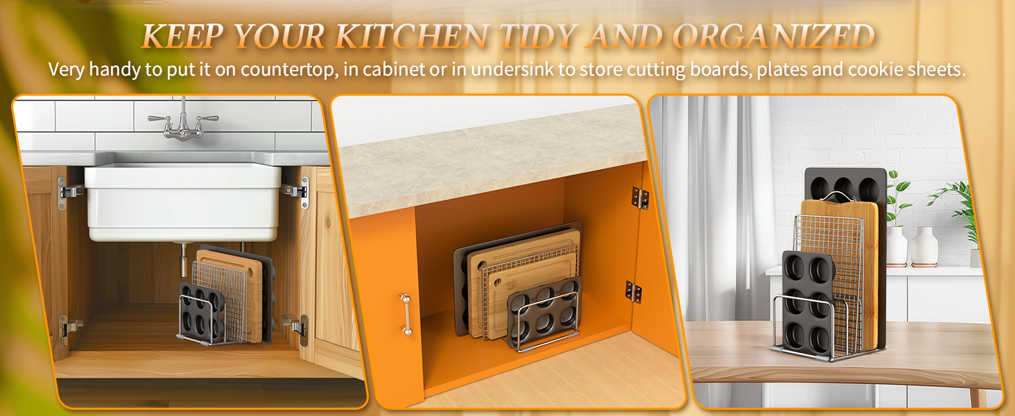 Amazon.com: 2-Pack Cutting Board Organizer, Cutting Board Holder Stand ...