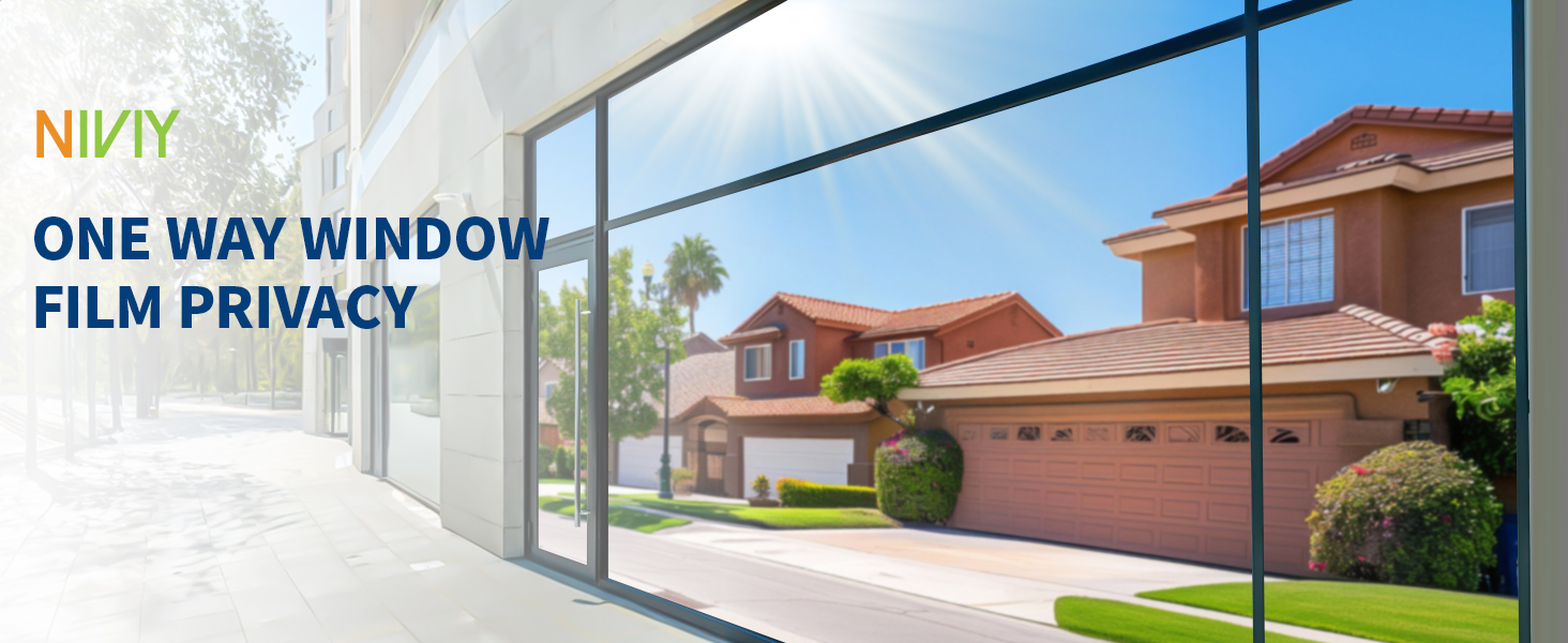 Niviy One Way Window Film Privacy Film for Glass Windows, Heat Reflective Window Tint Film & UV ...