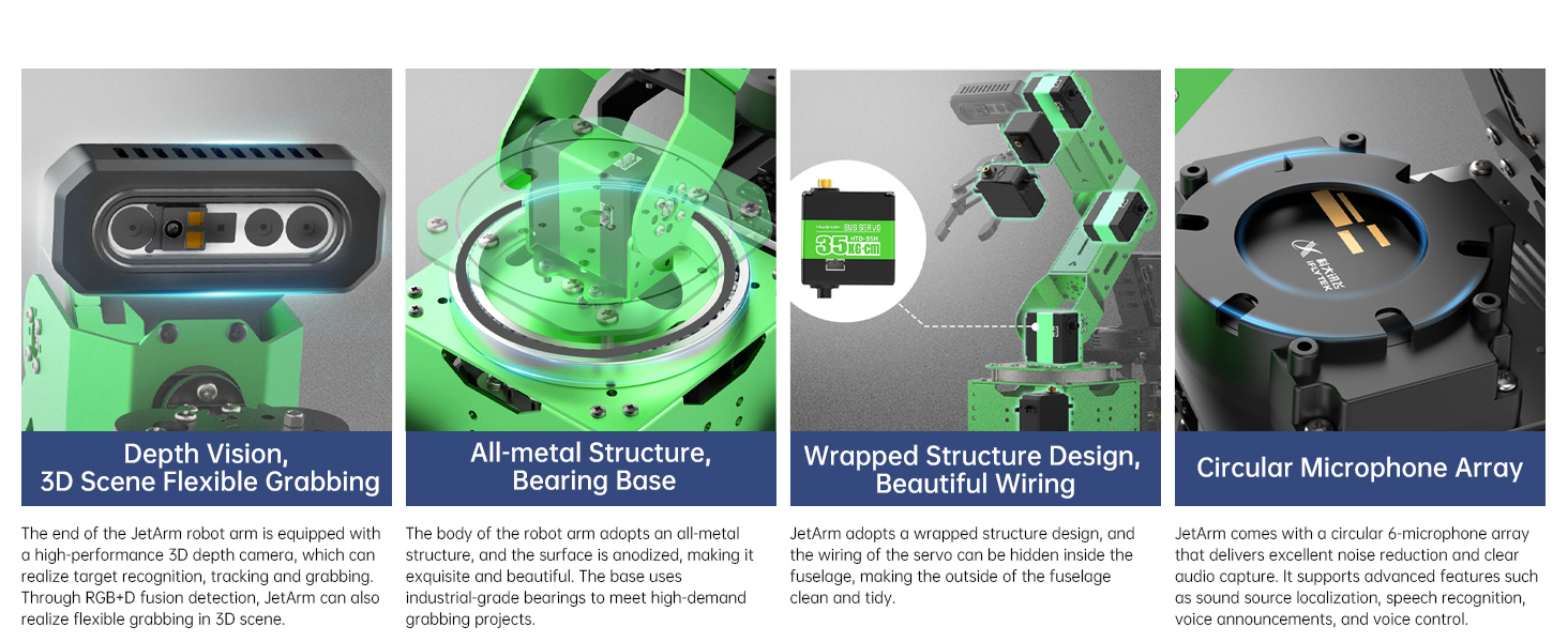 Amazon.com: HIWONDER ROS2 ROS1 ChatGPT Robotic Arm 6DOF Flexible AI ...