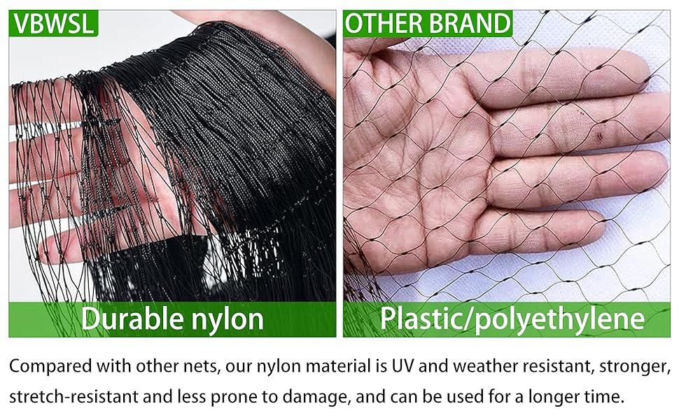 Amazon.com : VBWSL 6 x 50 FT Bird Netting for Garden, 1" Square Mesh Size Heavy Duty Nylon ...