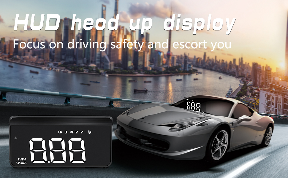 wiiyii Digital GPS Speedometer M1，car hud Head Up Display with Speed Warning，car Speed Digital ...