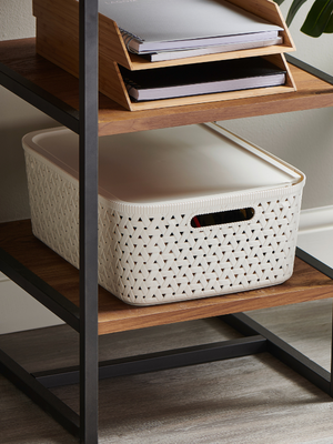 Store & Order Stackable Large Storage Basket - Decorative Plastic Box ...