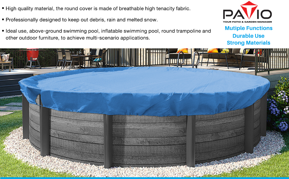 Amazon.com : Patio Paradise Round Pool Covers for 15' Above Ground ...
