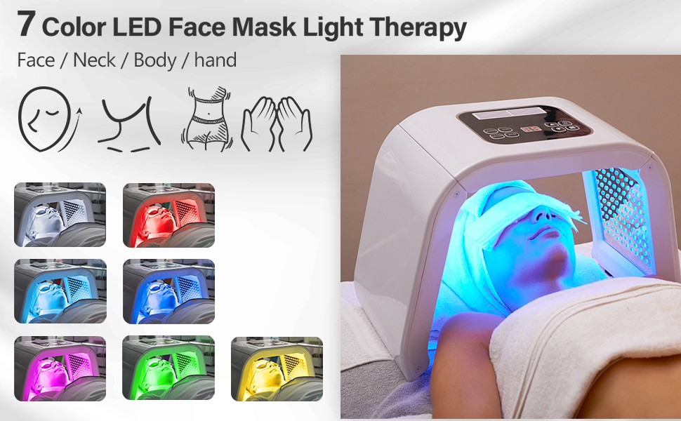 Amazon.com: CCDobbs Led Face Mask Light Therapy,7-Color LED Light Therapy for Face,Face/Body ...