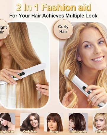 Amazon.com : Sunmay Voga Cordless Hair Straightener and Curler 2 in 1, Cordless Travel Flat Iron ...