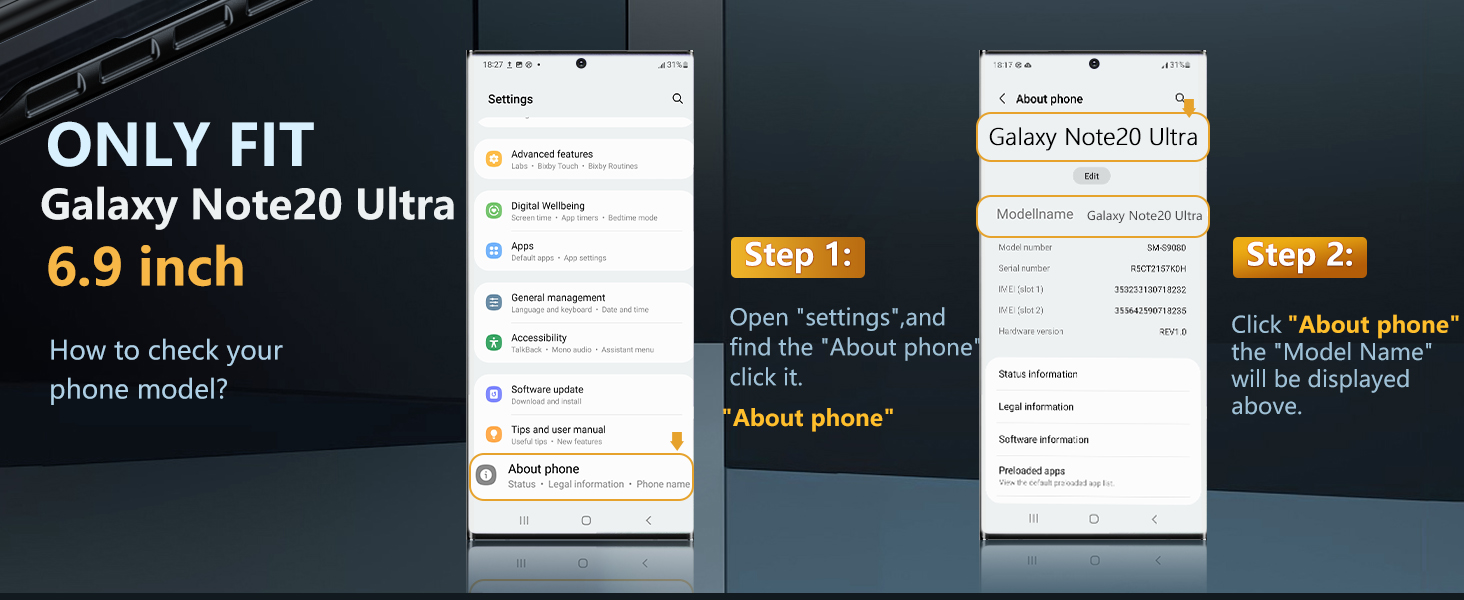 Amazon.com: FNTCASE for Samsung Galaxy Note-20-Ultra Case: Military Grade Drop Proof Protection ...
