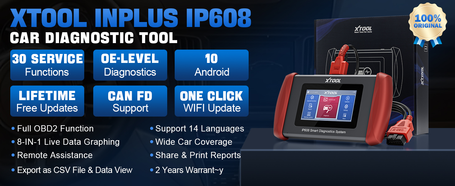 XTOOL Car Diagnostic Tool InPlus IP608, Obd2 Scanner, All Systems Scan ...