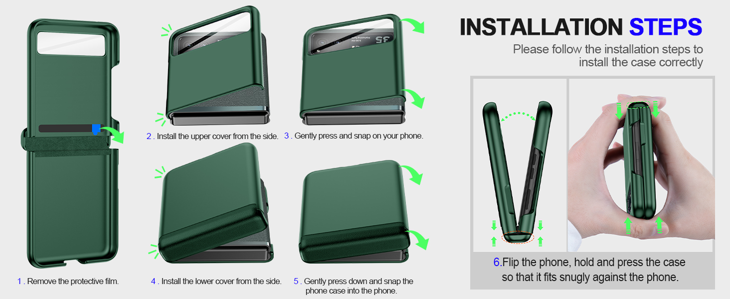Amazon.com: BSNRM for Motorola Razr 2023 Case, Built-in Screen Protector & Hinge Protection ...