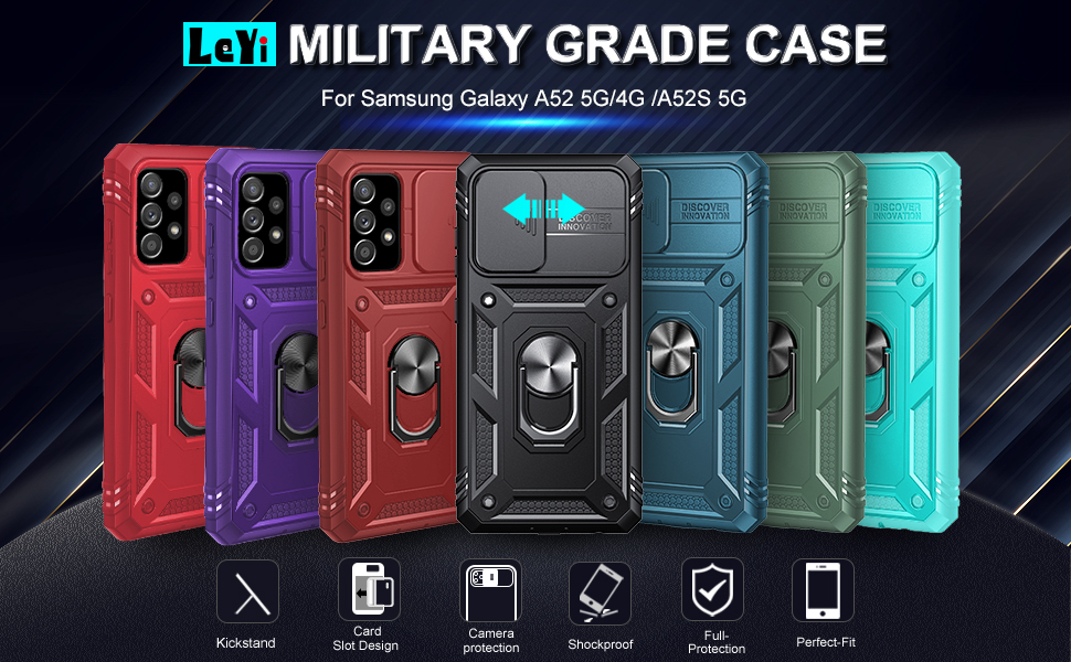 LeYi Funda para Samsung Galaxy A52 4G / A52 5G / A52s 5G con [2-Unidades] Cristal Vidrio ...