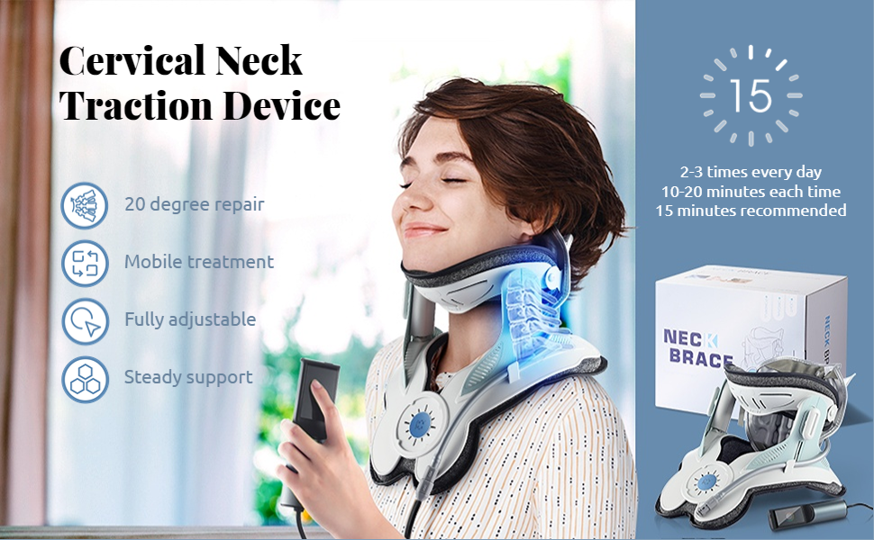 Amazon.com: Cervical Neck Traction Device: Neck Stretcher for Cervical Pain Relief, Electric Air ...