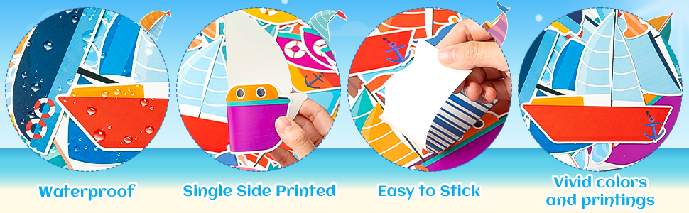 Amazon.com: AsodSway 117Pcs Sailing Into Summer Cutouts Summer Sailboat ...