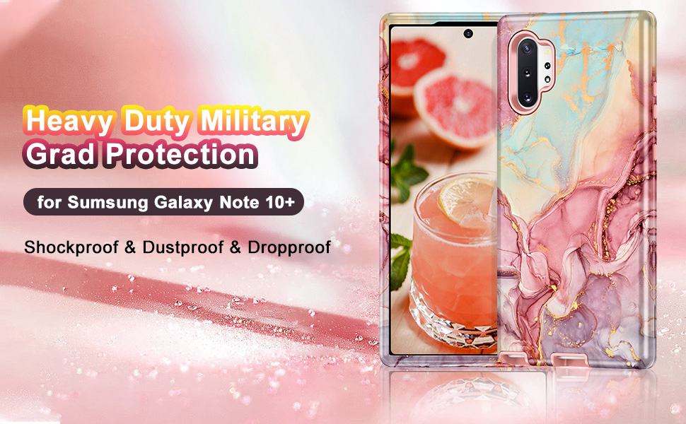 Amazon.com: Btscase for Samsung Galaxy Note 10 Plus Case,Marble Pattern 3 in 1 Heavy Duty ...