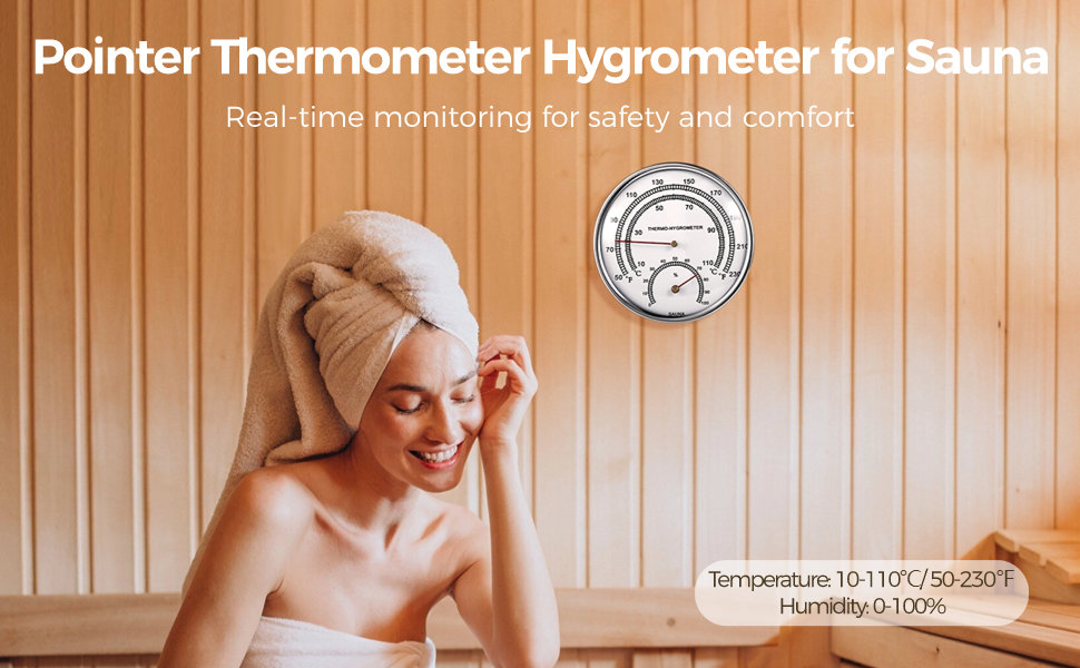 Amazon.com : BATTIPAW 2 in 1 Sauna Thermometer Hygrometer, Sauna Fahrenheit Thermometer, Sauna ...