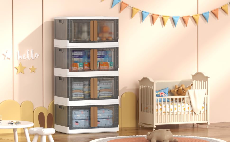 HAIXIN Storage Boxes with Lids - Collapsible Storage Bin, Really Useful Box, 32L Stackable ...