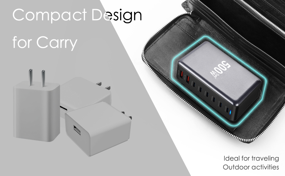 Amazon.com: 500W USB C Fast Charger Block, 8 Port Charging Station, GaN Ⅲ Multi Port Charging ...