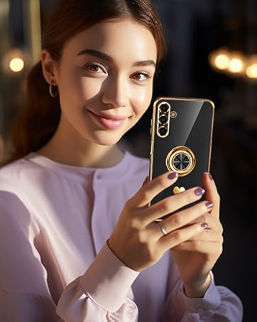 Nonional for Samsung Galaxy A35 5G Case with 2 Pack Screen Protector, 360° Rotatable Ring Holder ...