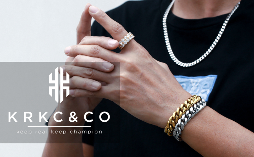 Amazon | [KRKC&CO] 喜平ブレスレットメンズ 幅12mm k18金メッキ サージカルステンレス 金属アレルギー対応 太目 HIPHOP ヒップホップ ラッパー アクセサリー ...