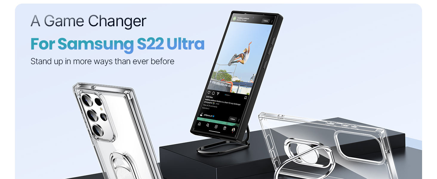 Amazon.com: Shields Up for Samsung Galaxy S22 Ultra Case with Stand, Galaxy S22 Ultra Case Clear ...