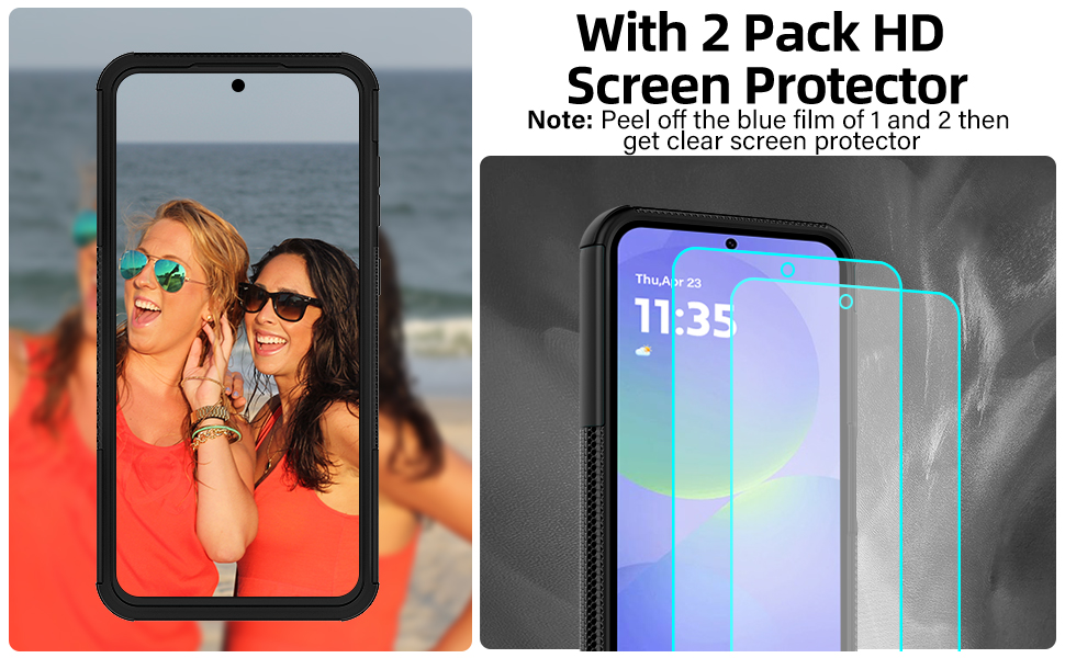 Iokmax for Samsung Galaxy A36 5G Case with 2 Pack HD Screen Protector, Military Grade Shockproof ...