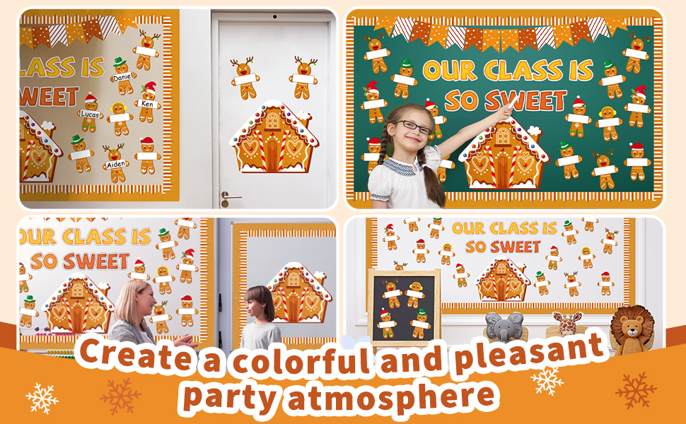 Amazon.com: Christmas Gingerbread Bulletin Board Set Christmas ...