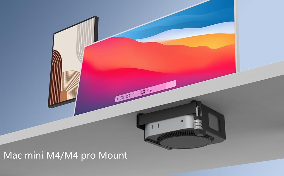 Amazon.com: Bylitco Under Desk Mount for Mac Mini M4/M4 Pro | Anti-Theft Metal Bracket with ...