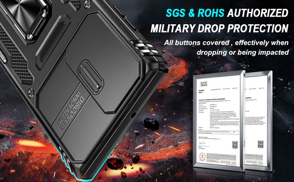 Amazon.com: yowtrey for Samsung Galaxy S25 Ultra Case with Stand & Camera Cover, Military Grade ...