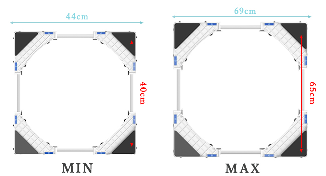 Amazon.co.jp: 洗濯機 台 冷蔵庫置き台 12足 洗濯機パン かさ上げ DEWEL 高さ調節可能 幅/奥行44.5～71cm 昇降可能 高さ18cm~20cm 目盛り 台座かさ上げ ...