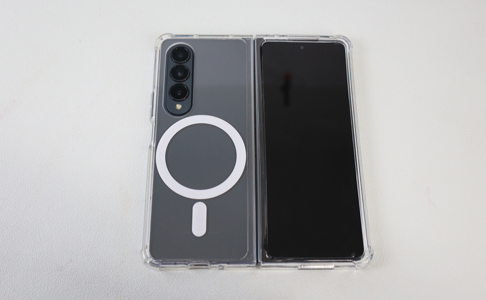 Amazon.com: ioiFour for Samsung Galaxy Z Fold 4 Magnetic Clear Case, Compatible with Wireless ...