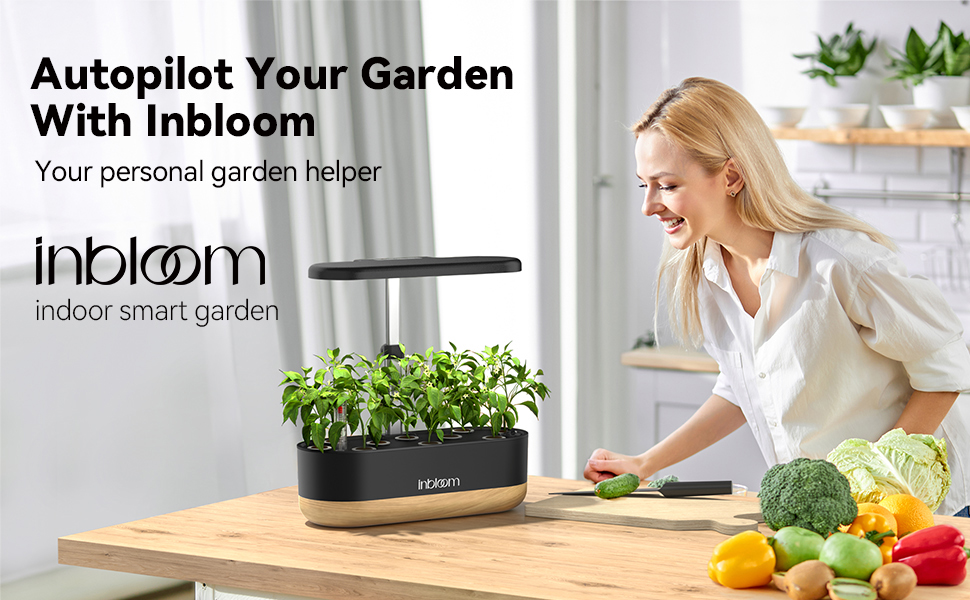 Inbloom Hydroponics - Sistema de cultivo de 12 cápsulas, jardín de hierbas para interiores con ...