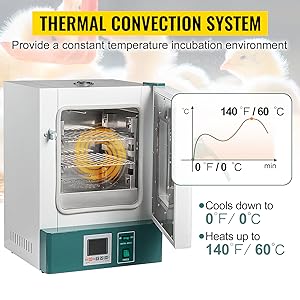 VEVOR Incubadora de laboratorio 20L Incubadora de bacterias RT-65 ℃ Incubadora digital ...